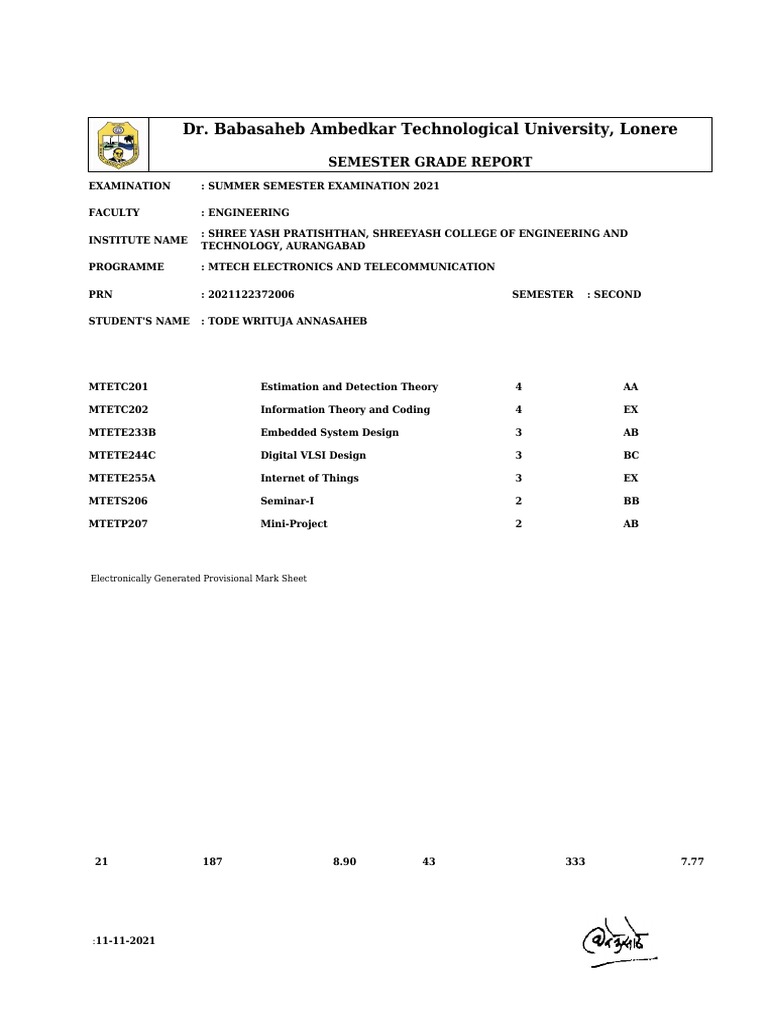 MARKSHEET | PDF