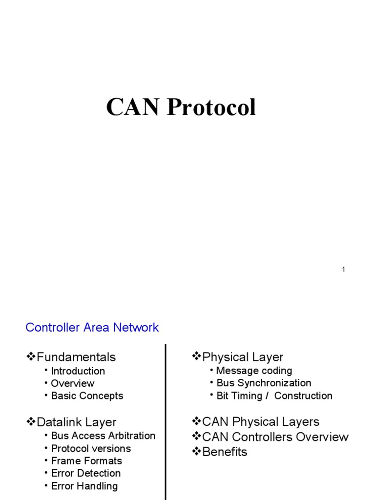 CAN Protocol | PDF | Computer Engineering | Communications Protocols