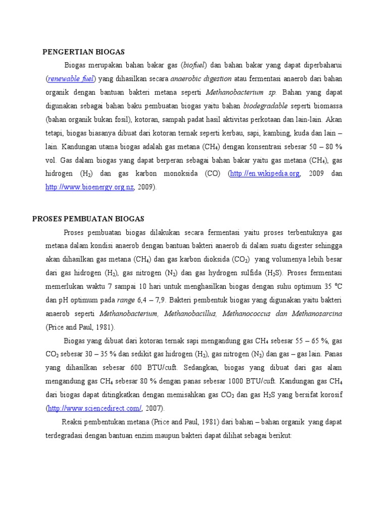 Pengertian Biogas | PDF