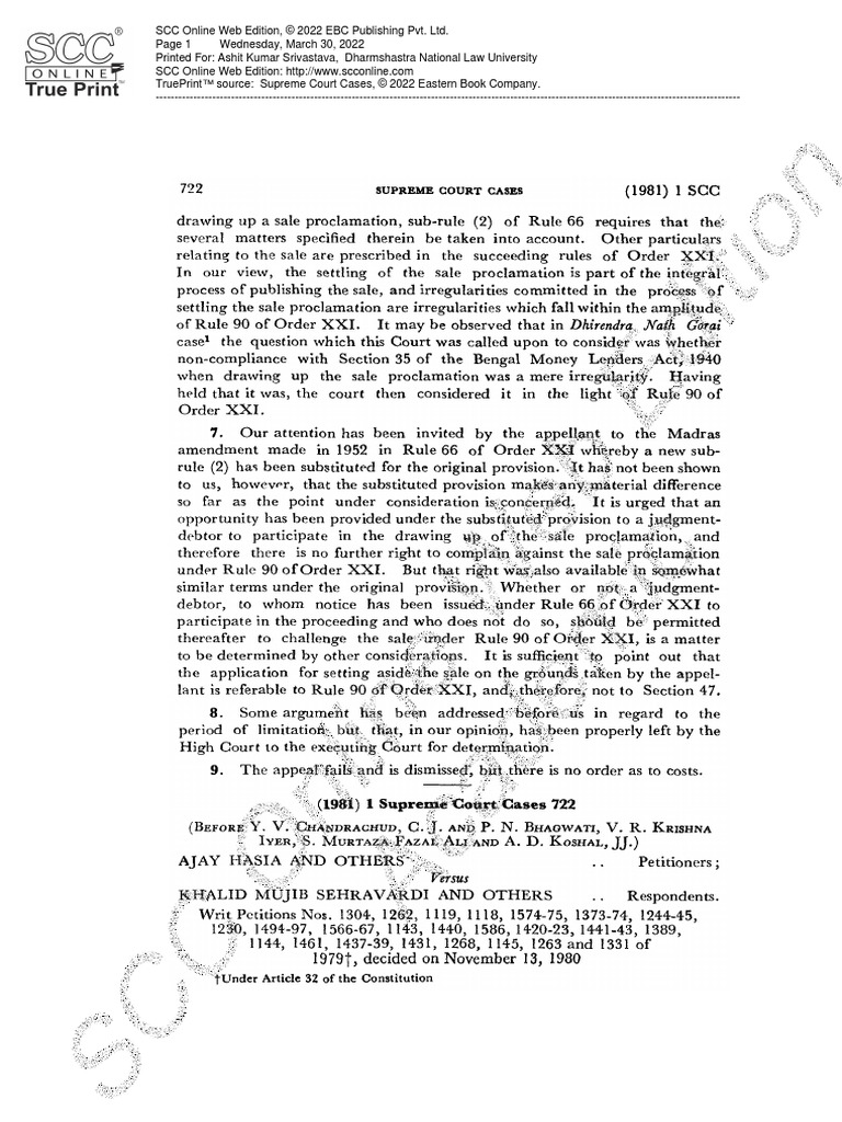 Ajay Hasia v. Khalid Mujib | PDF | Computers