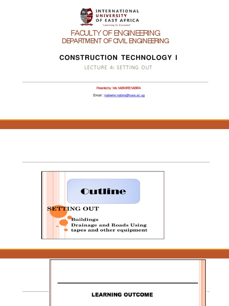 Lecture 5 - Setting Out | PDF