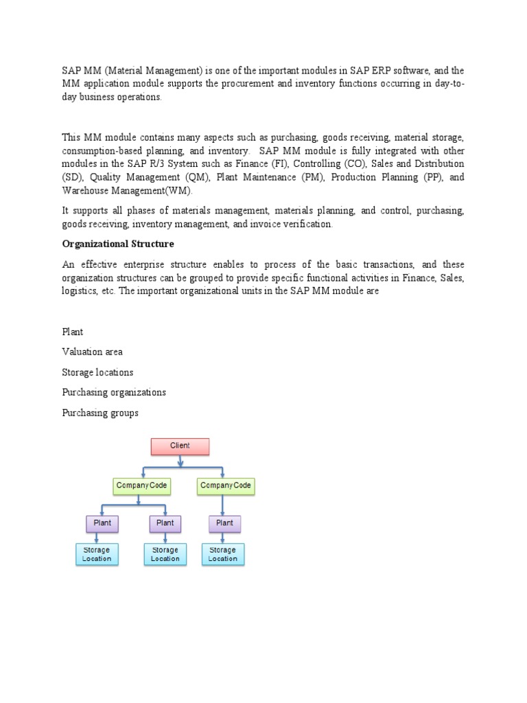 Overview of SAP MM Module Basics | PDF | Career & Growth