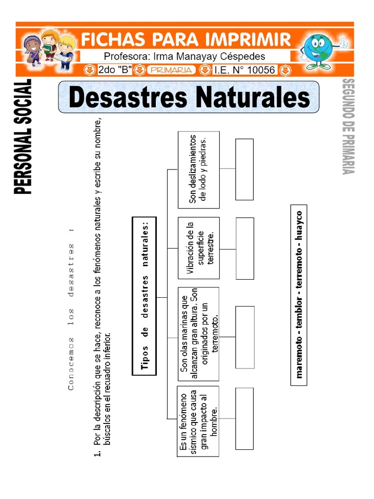 Ficha-de-Desastres-Naturales-para-Segundo-de-Primaria | PDF