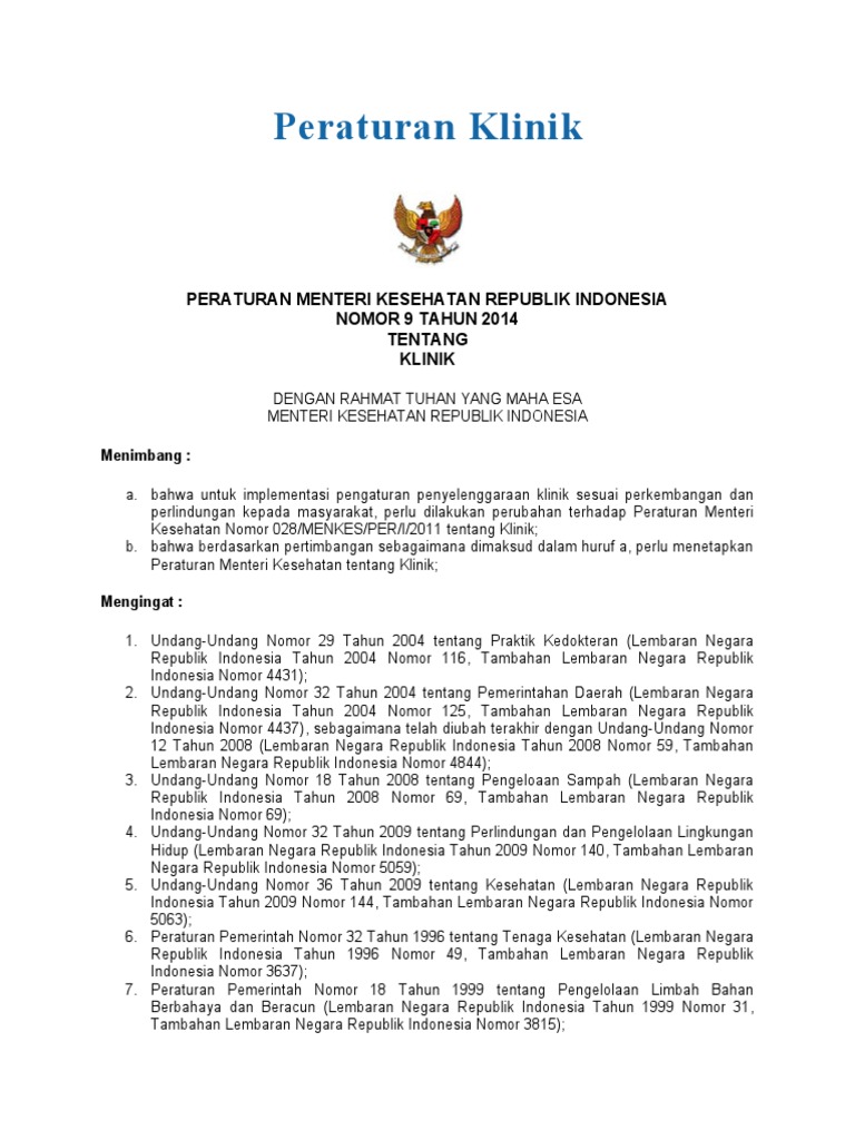 Peraturan Klinik | PDF
