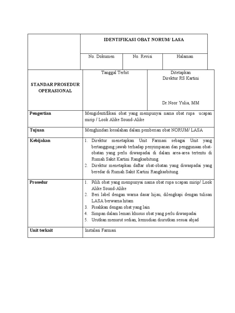 Identifikasi Obat Norum Atau Lasa | PDF