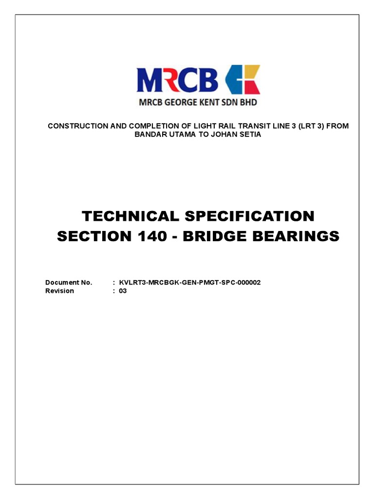 Section 140-Bridge Bearing Spec | PDF | Screw | Welding