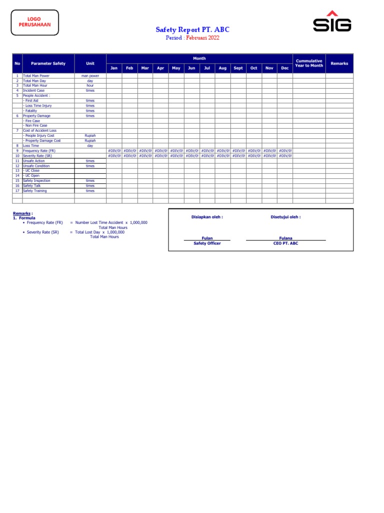 Form Laporan Bulanan Kontraktor 2022 | PDF