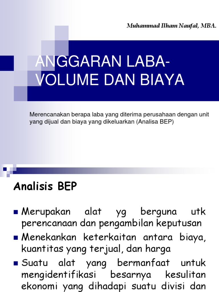 11, Anggaran Laba-Volume Dan Biaya | PDF