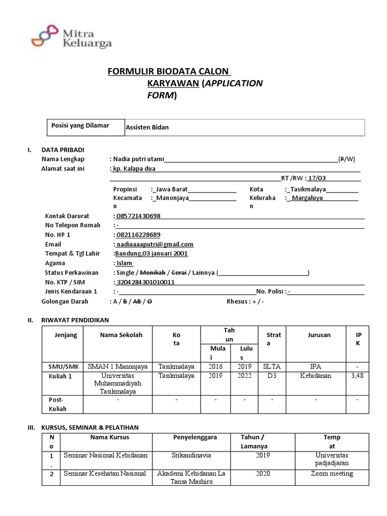 Application Form | PDF