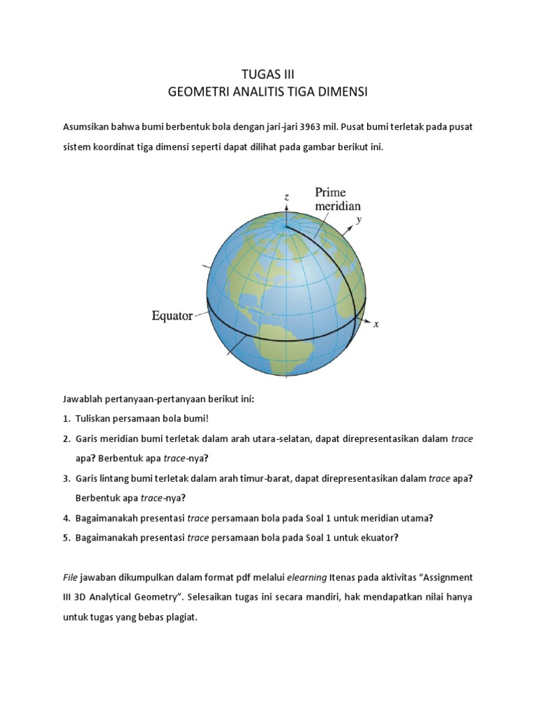Adya Jaiz Gunawan - BB - Assignment III 3D Analytical Geometry | PDF