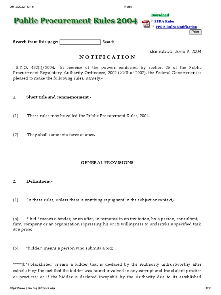 PPRA Rules | Download Free PDF | Procurement | Breach Of Contract