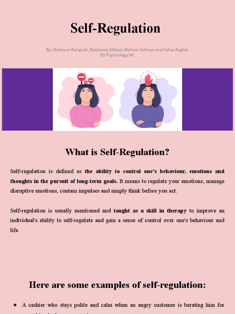 Self Regulation | PDF | Emotional Self Regulation | Emotions