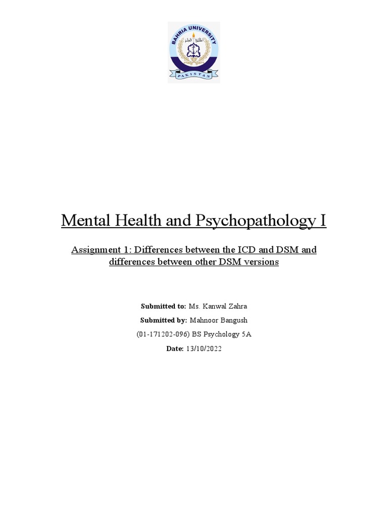 Differences Between All Versions of DSM | PDF | Diagnostic And ...