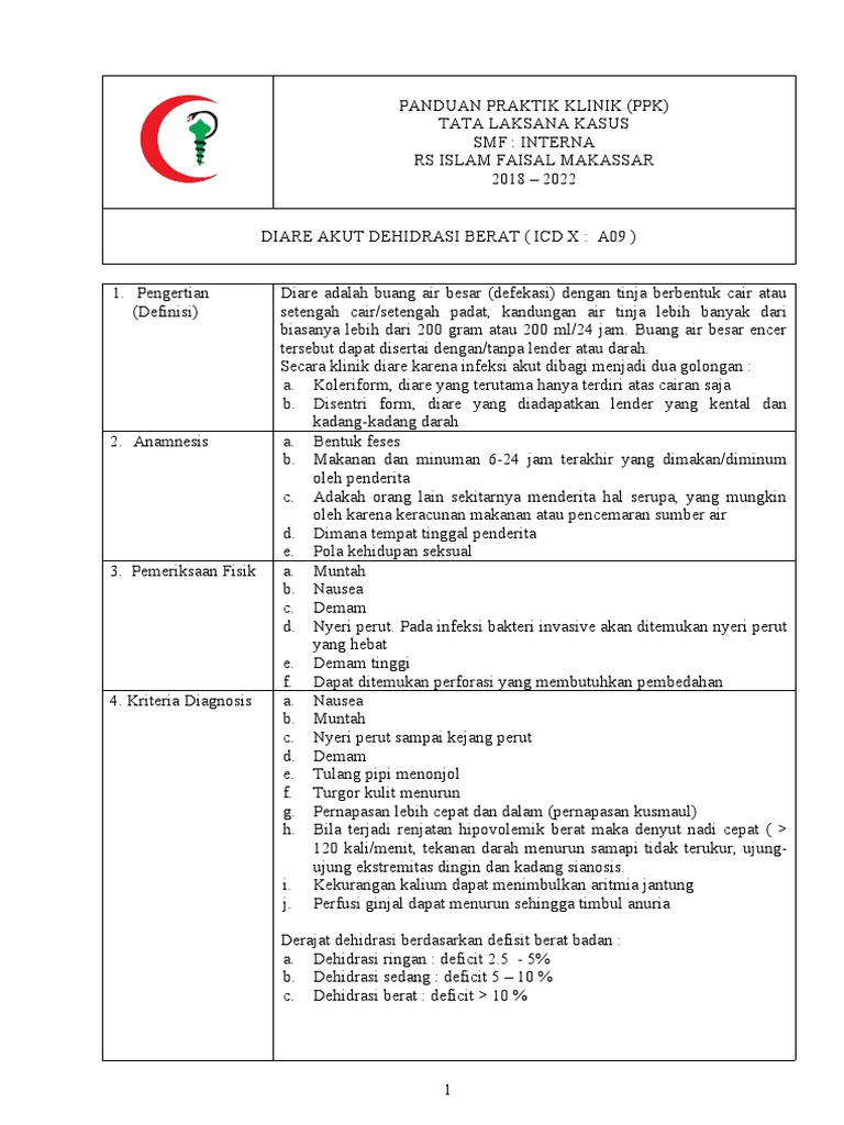 Panduan Terapi Dehidrasi Berat Diare | PDF