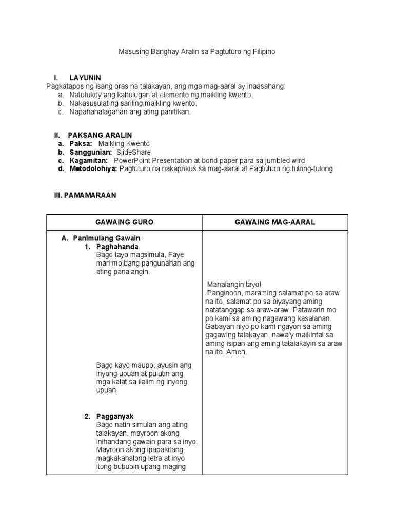 Detailed Lesson Plan | PDF