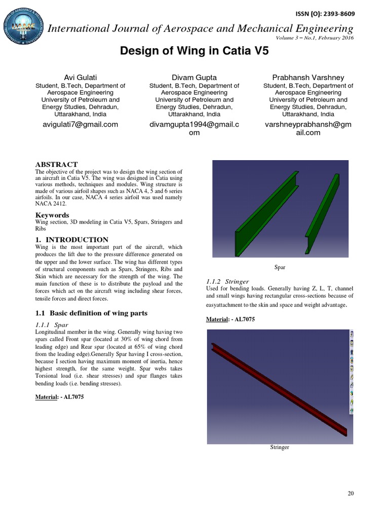 Wing Design in Catia V5 | PDF | Wing | Stress (Mechanics)