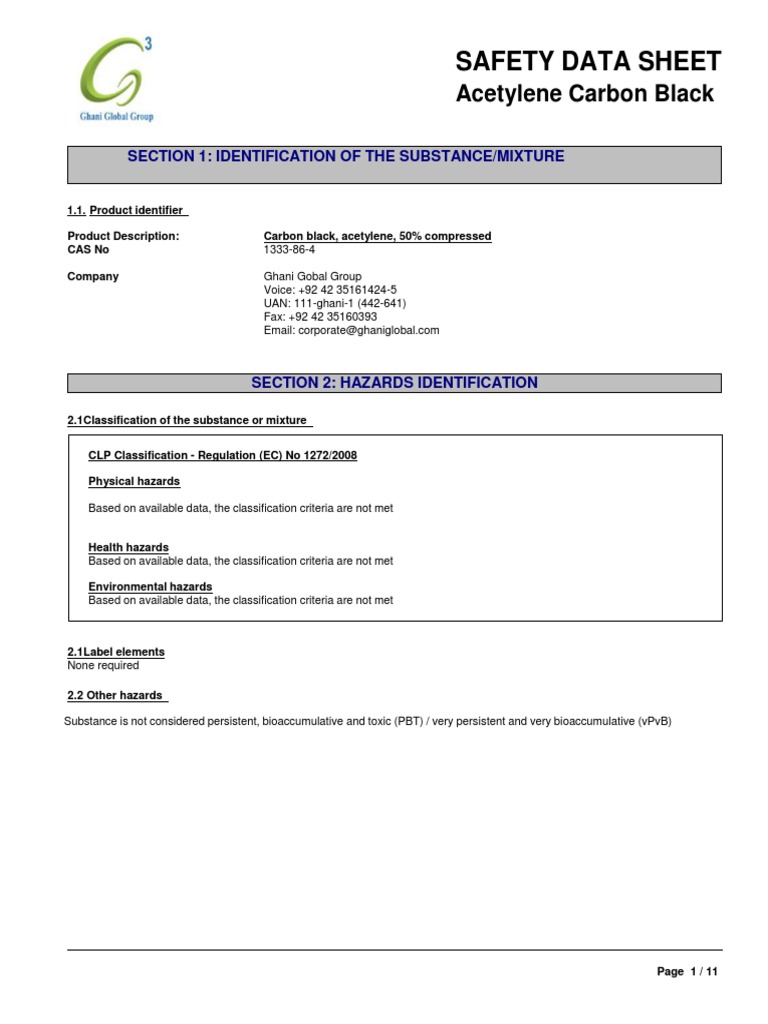 MSDS Acetylene Black | PDF | Personal Protective Equipment | Solubility