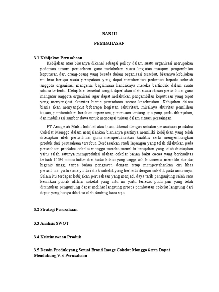 Laporan Praktikum Bab III Pembahasan | PDF | Bisnis