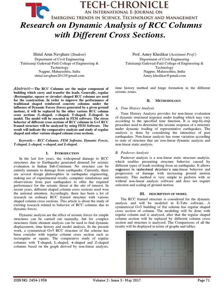 Research On Dynamic Analysis of RCC Columns With Different Cross Sections | PDF | Civil ...