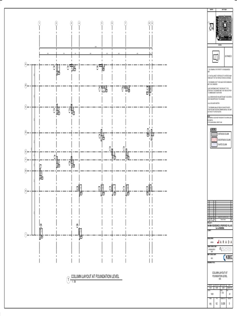 S-200 - Column Layout at Foundation Level | PDF
