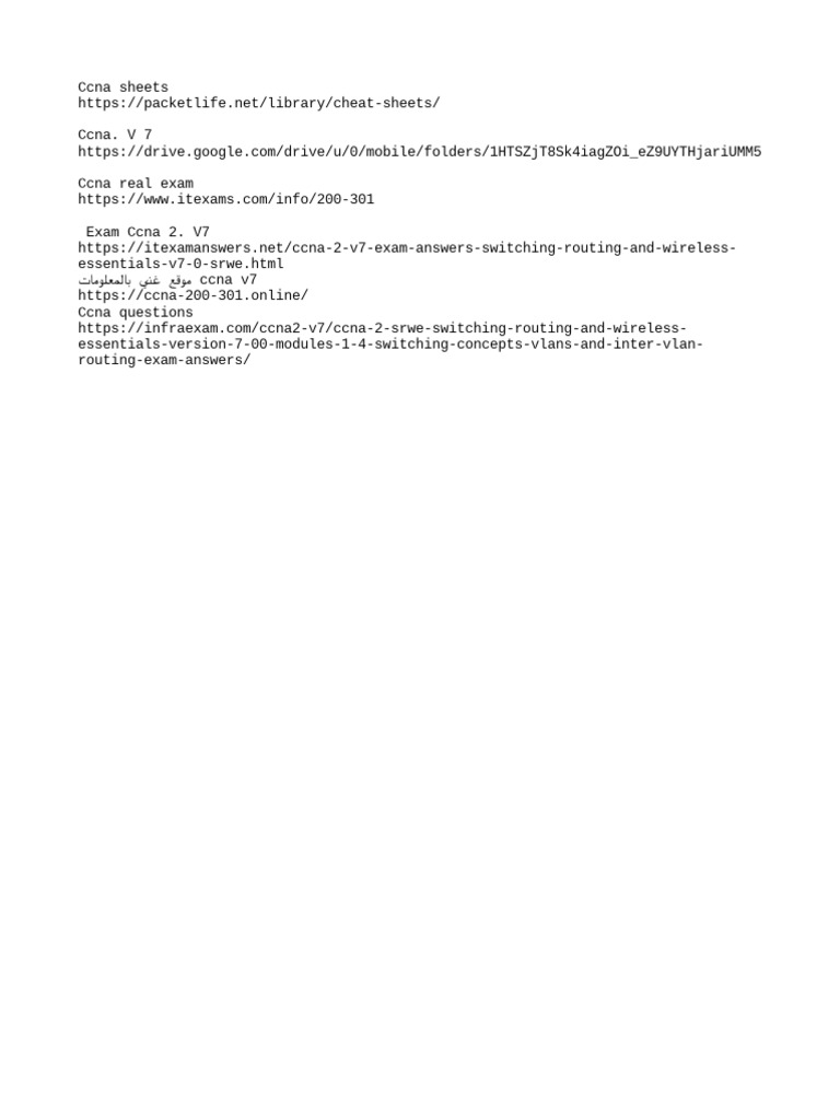 Ccna Sheets Pdf