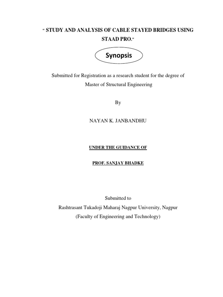 Study and Analysis of Cable Stayed Bridges Using Staad Pro | PDF ...