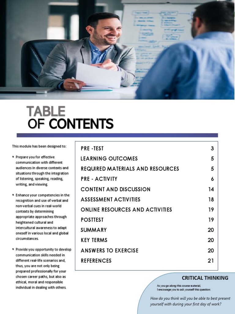 Adv Comm CM 10 (Career Outcomes) | PDF | Nonverbal Communication | Job ...