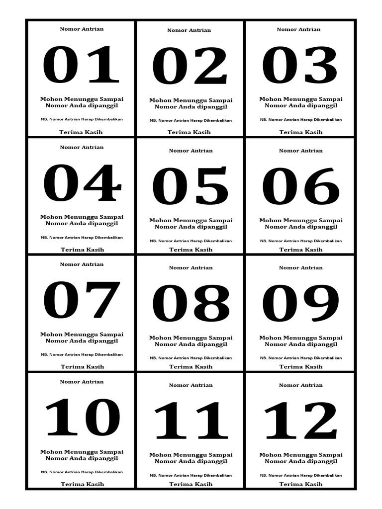 Nomor Antrian | PDF