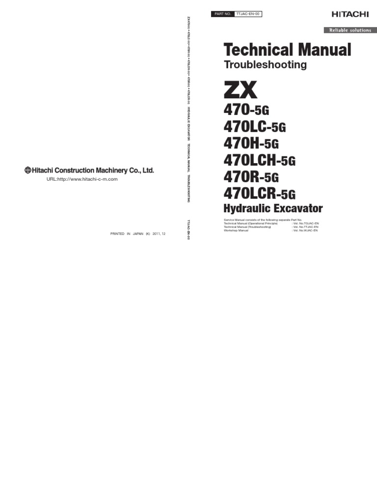 Hitachi Zx470 Error Code Trouble Shooting | PDF | Diesel Engine