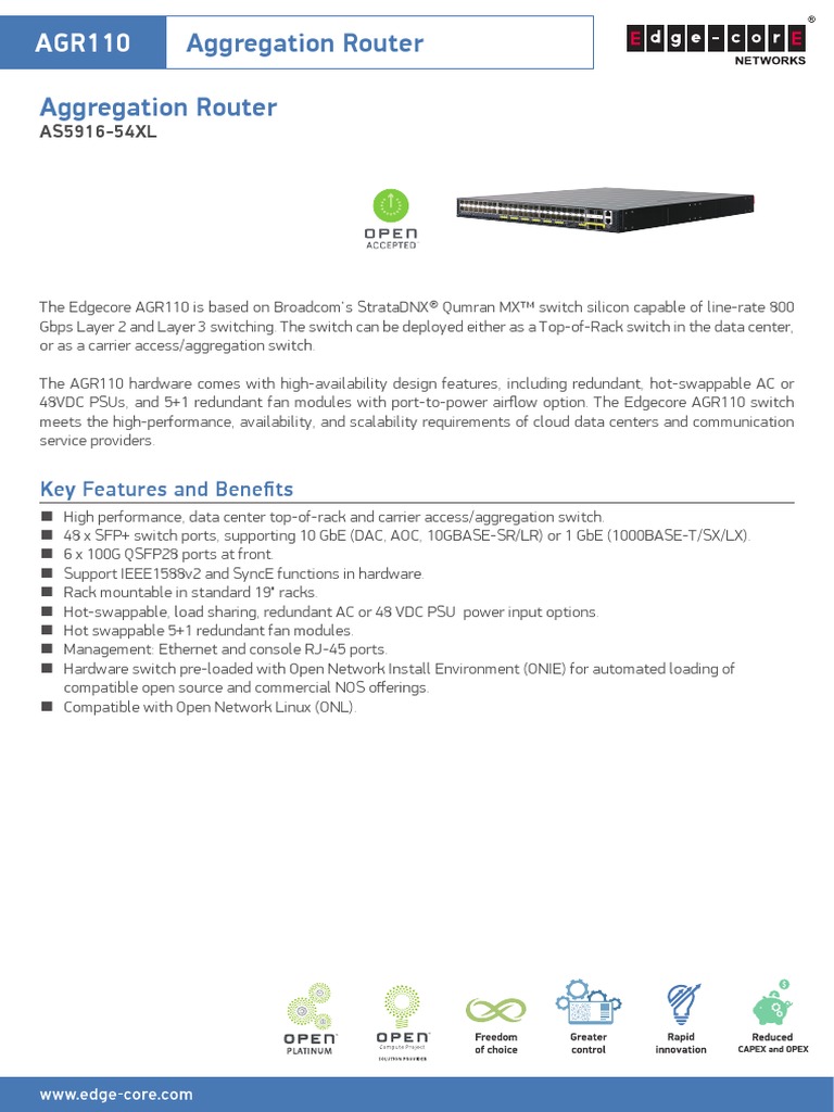 Aggregation Router Aggregation Router: AS5916-54XL | PDF | Network ...