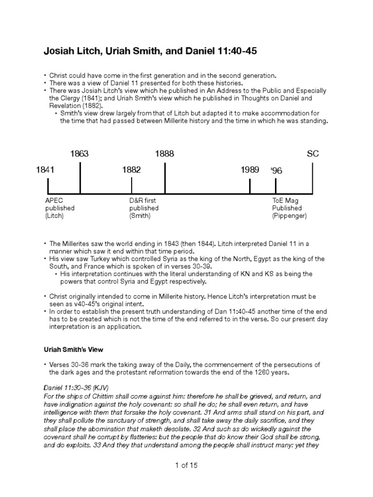 Daniel 11:40-45 Interpretations by Litch and Smith | PDF | History