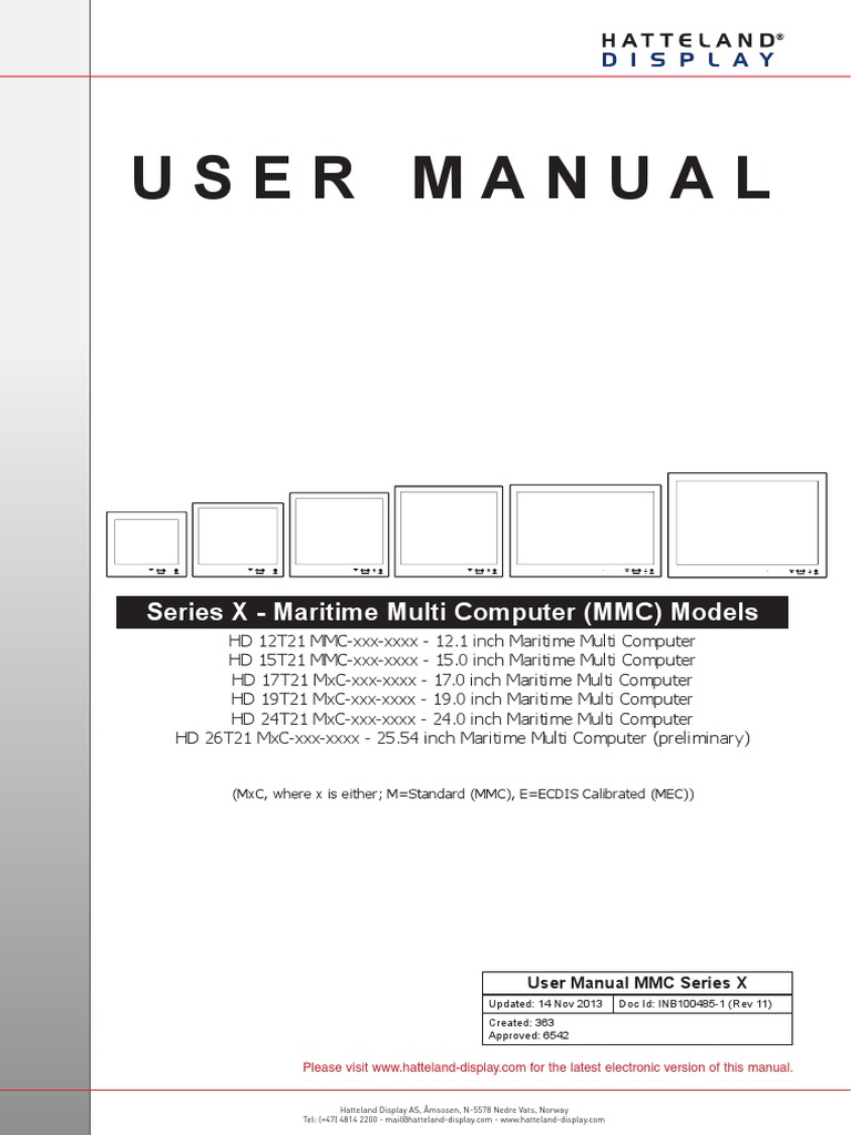 Hatteland Display User Manual - MMC - Seriesx | PDF | Touchscreen ...