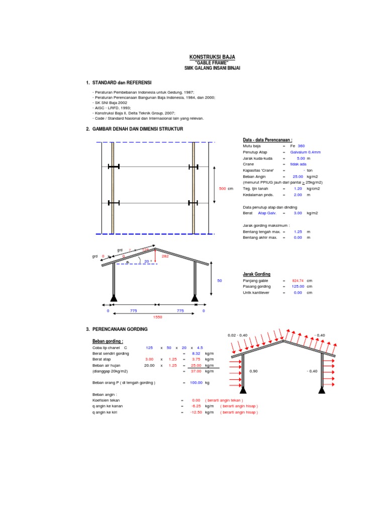 Struktur Gable Frame Baja | PDF
