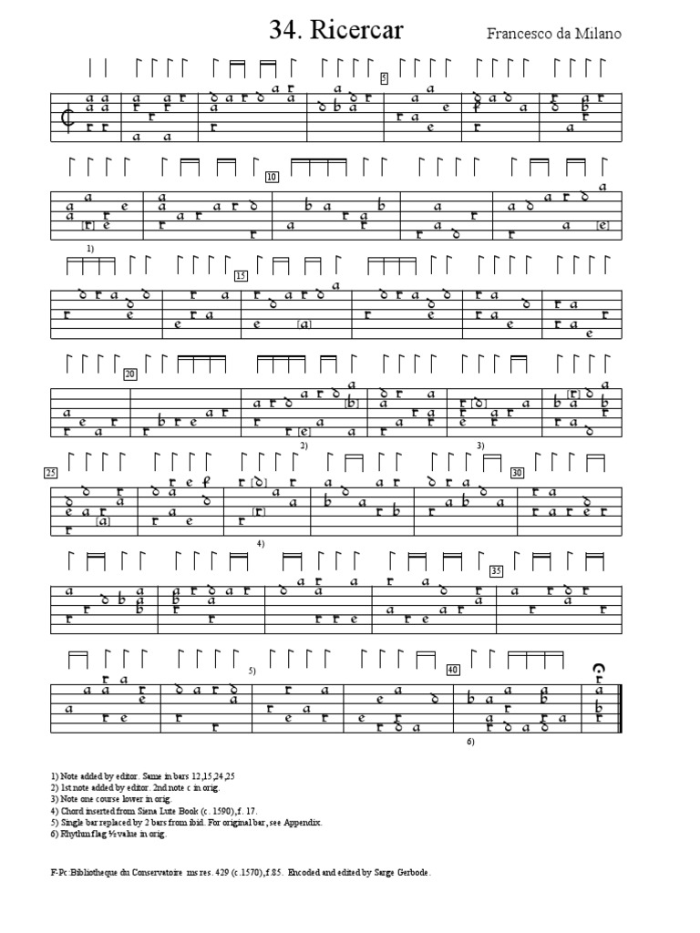 Ricercar by Francesco da Milano: A Transcription and Analysis of an ...