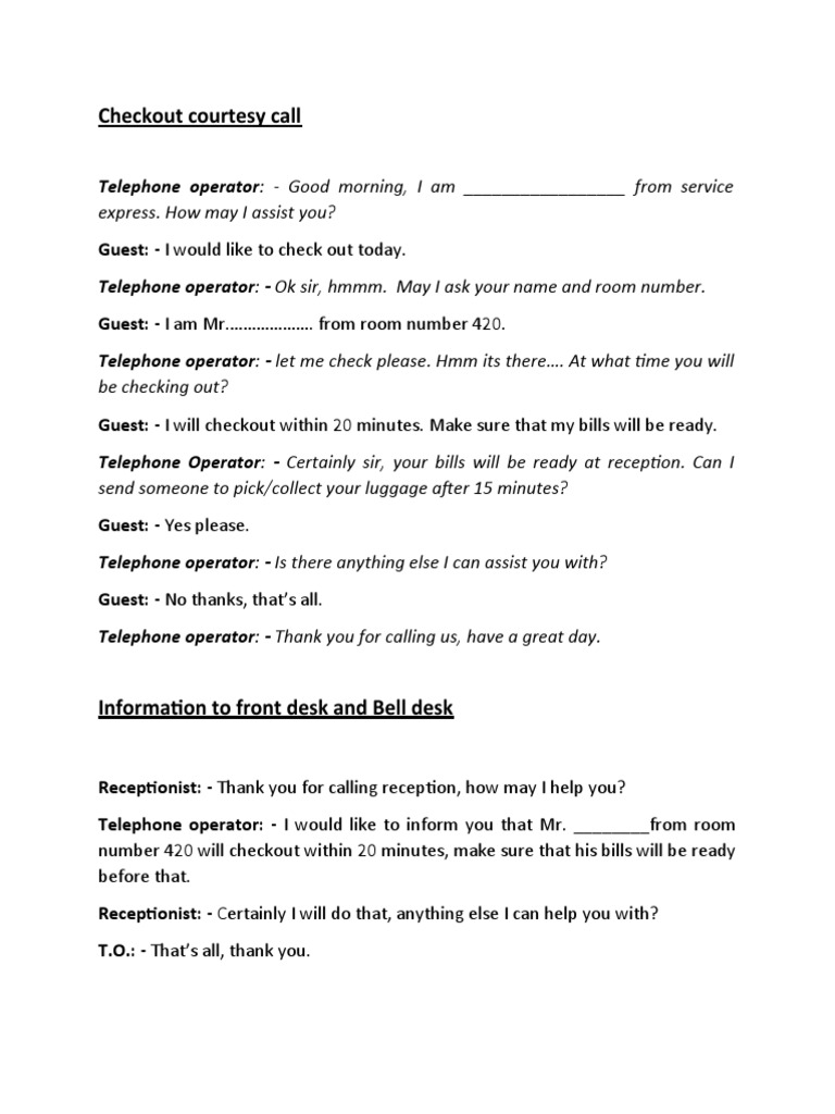 Role Play For Checkout | PDF