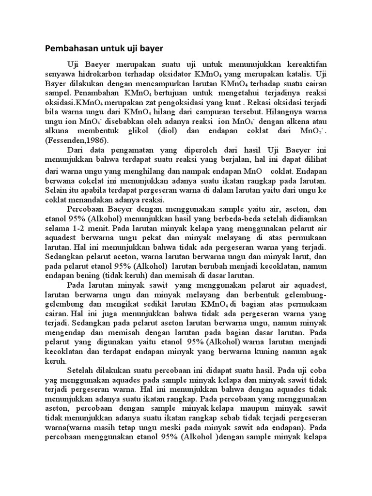 Pembahasan Untuk Uji Bayer | PDF