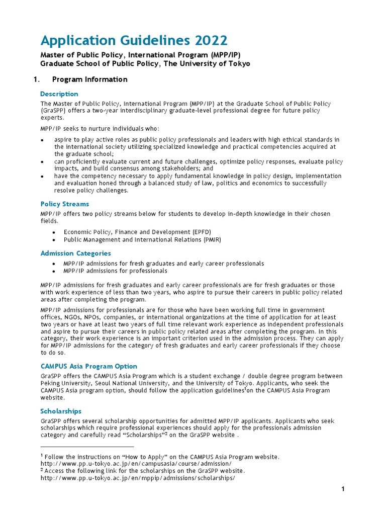MPP/IP Application Guide 2022 | PDF | Academic Degree | Test Of English ...