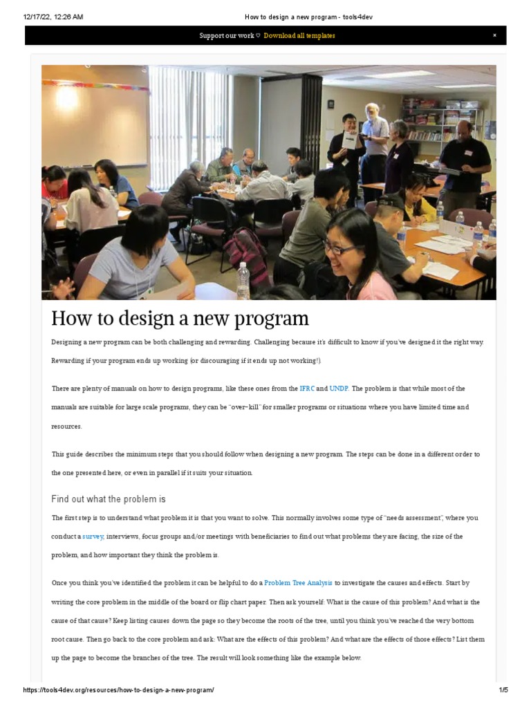 How To Design A New Program - Tools4dev | PDF | Goal | Cognition