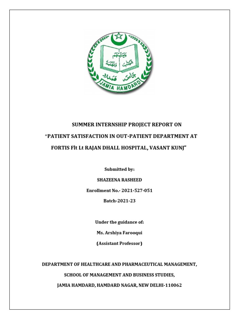 Summer Internship Project Report On (1) - 2 | PDF | Patient | Medicine