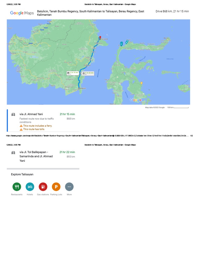 Road Trip: Batulicin to Talisayan | PDF