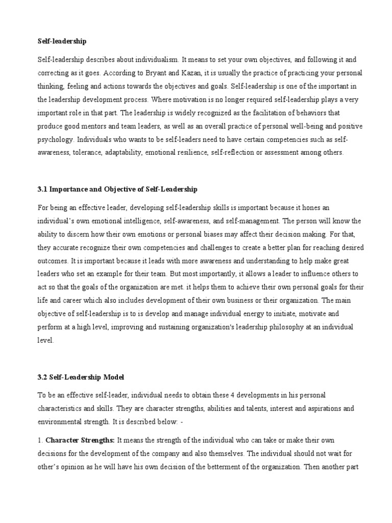 Self Leadership | PDF | Leadership | Goal