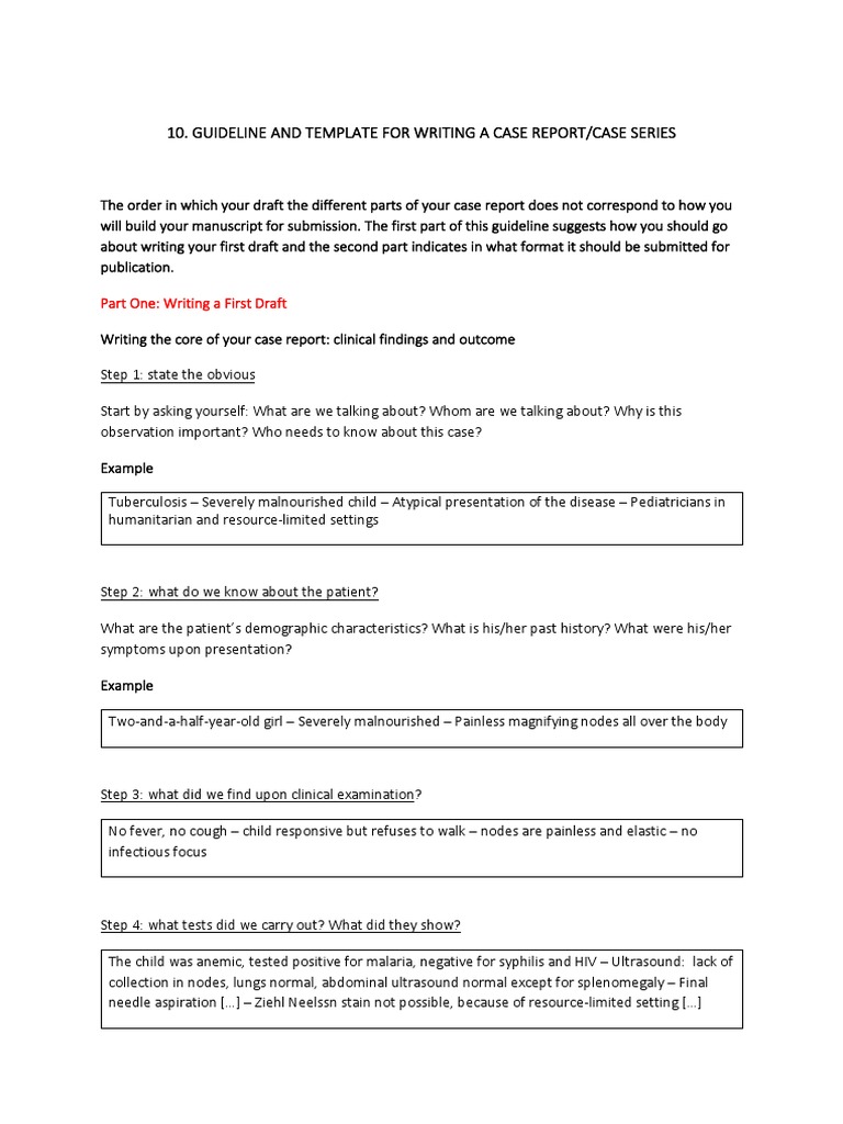 Guideline and Templates For A Case Report and Series | PDF ...