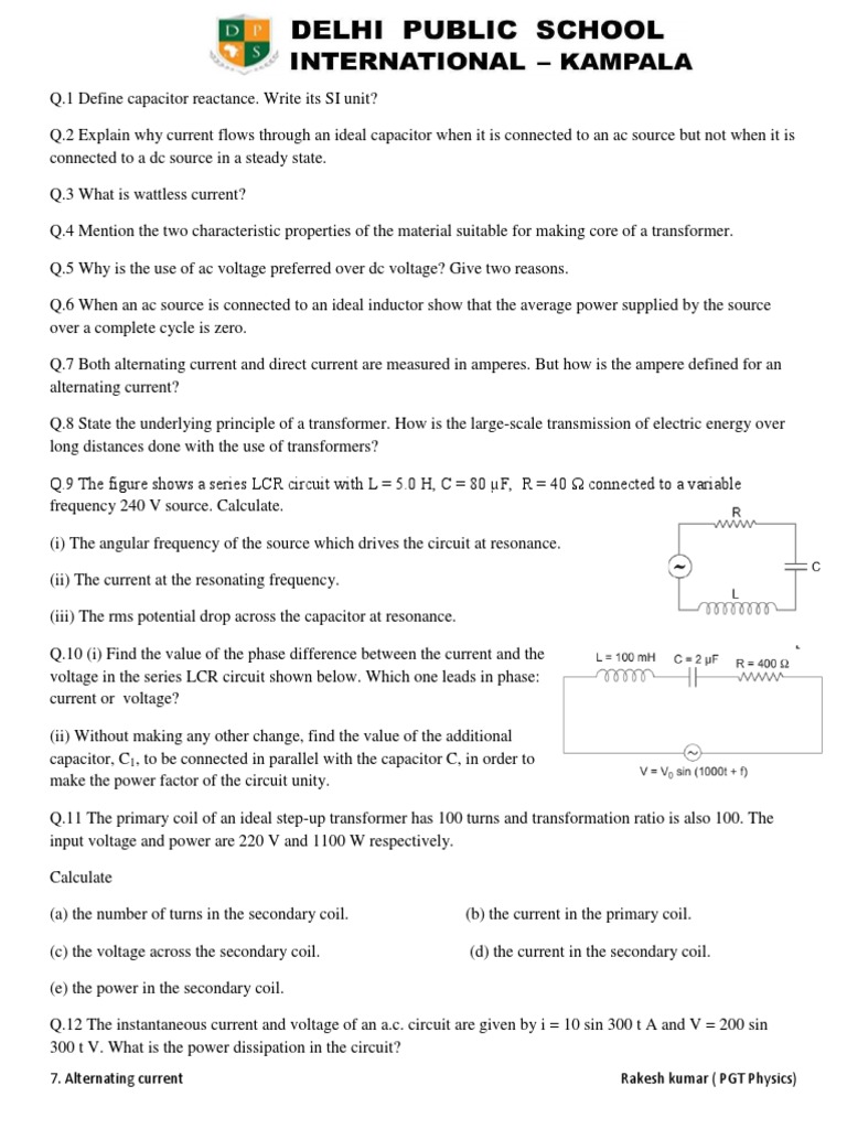 Understanding Alternating Current Concepts | PDF | Inductor | Capacitor