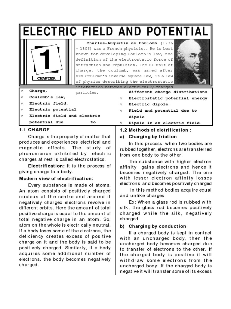 Electric Field &potential | PDF | Electric Charge | Permittivity