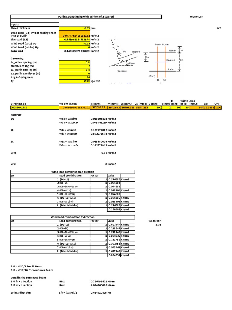 Cold Rolled Purlin Design (Z & C Shape) | PDF | Beam (Structure ...