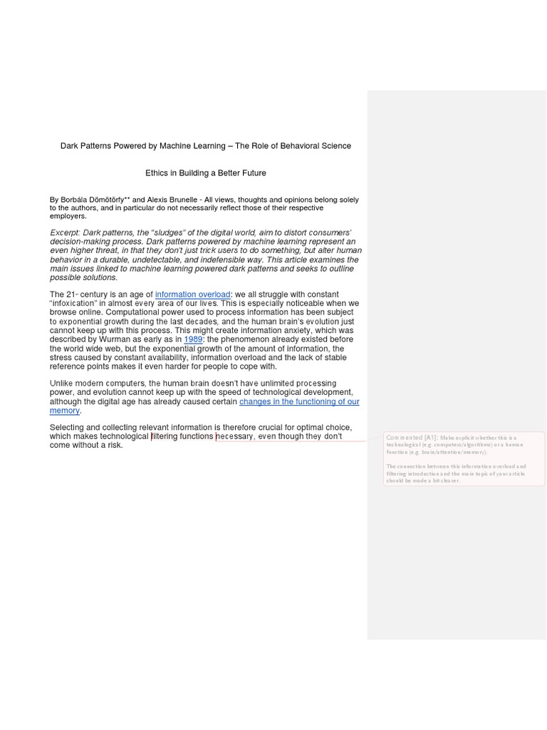 Machine Learning Dark Patterns | PDF | Information | Bias