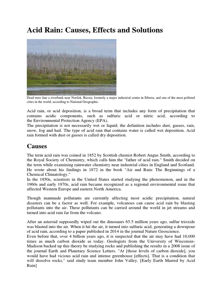 Acid Rain | PDF | Rain | Oxide