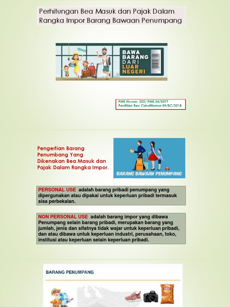 Ketentuan Menghitung BM Dan PDRI Barang Bawaan Penumpang | PDF Ketentuan Menghitung BM Dan PDRI Barang Bawaan Penumpang | PDF