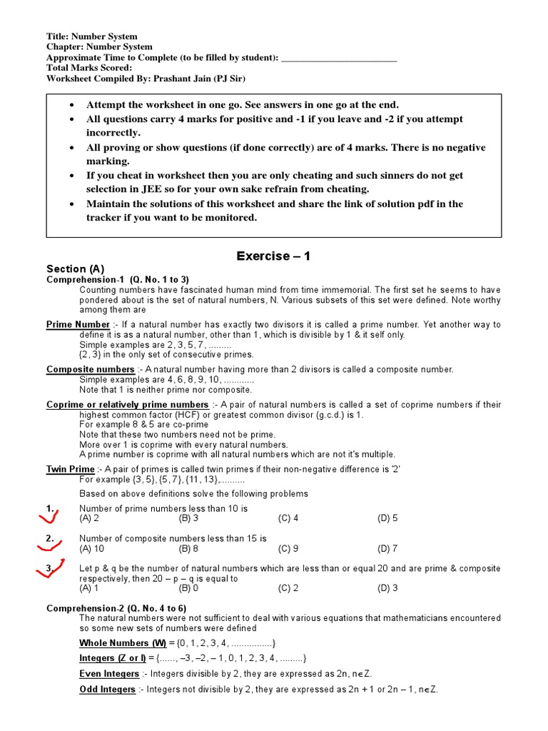 Pride L-1 Workssheet | Download Free PDF | Numbers | Mathematical Concepts