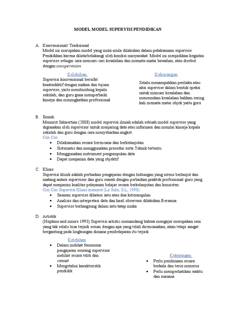 Model Model Supervisi Pendidikan | PDF